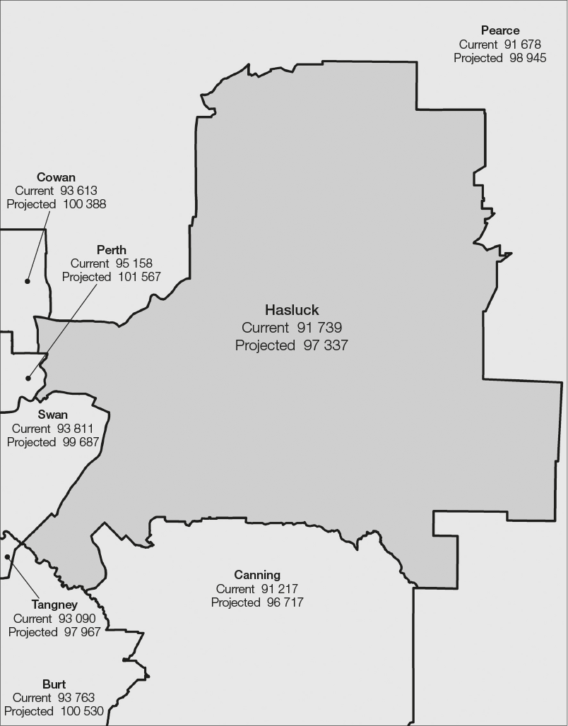 Proposed redistribution of Western Australia into electoral divisions ...
