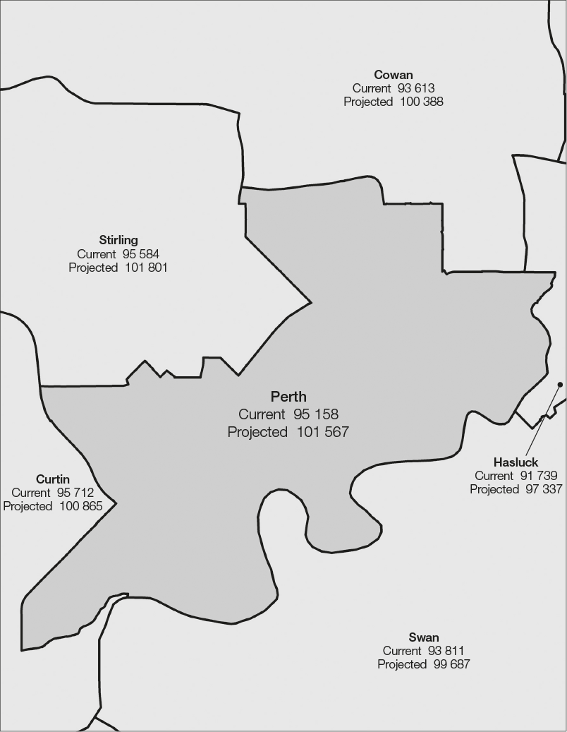 Proposed redistribution of Western Australia into electoral divisions ...